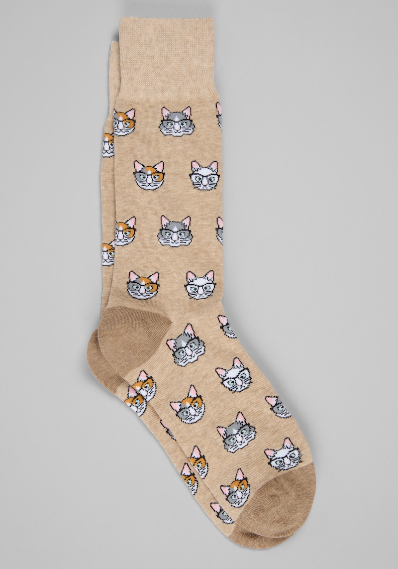 Click here for Mens Jos. A. Bank Cat With Glasses Socks  1-Pair a... prices