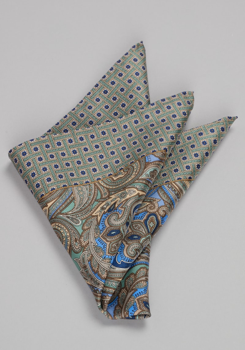 Click here for Mens Jos. A. Bank Swirling Paisley Pocket Square a... prices
