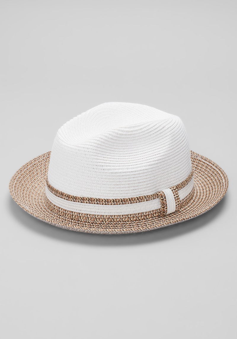Click here for Mens Jos. A. Bank Two-Tone Colorblock Straw Fedora... prices
