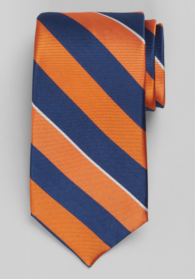 Click here for Mens Stripe Tie at Jos. A. Bank  Navy/Orange  Size... prices