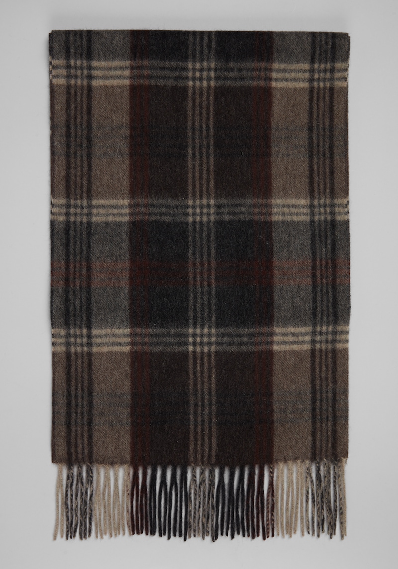 Click here for Mens Jos. A. Bank Triple Stripe Plaid Cashmere Sca... prices