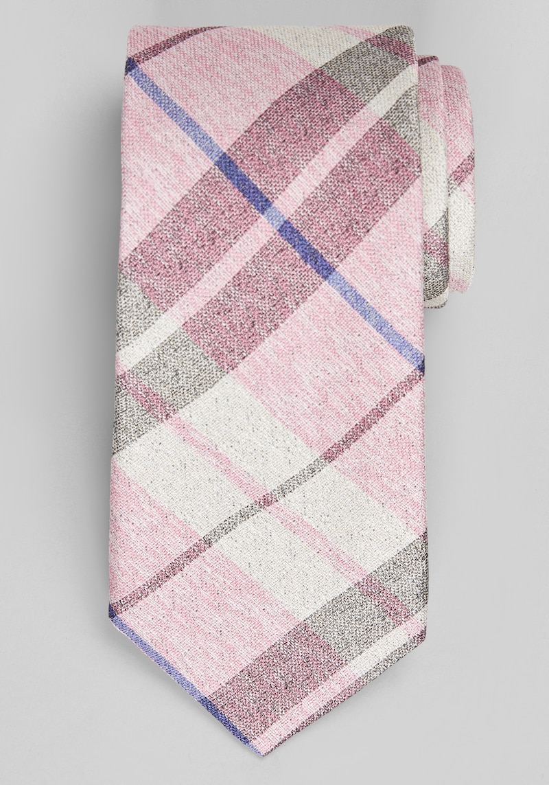 Click here for Mens Reserve Collection Textured Happy Plaid Silk... prices