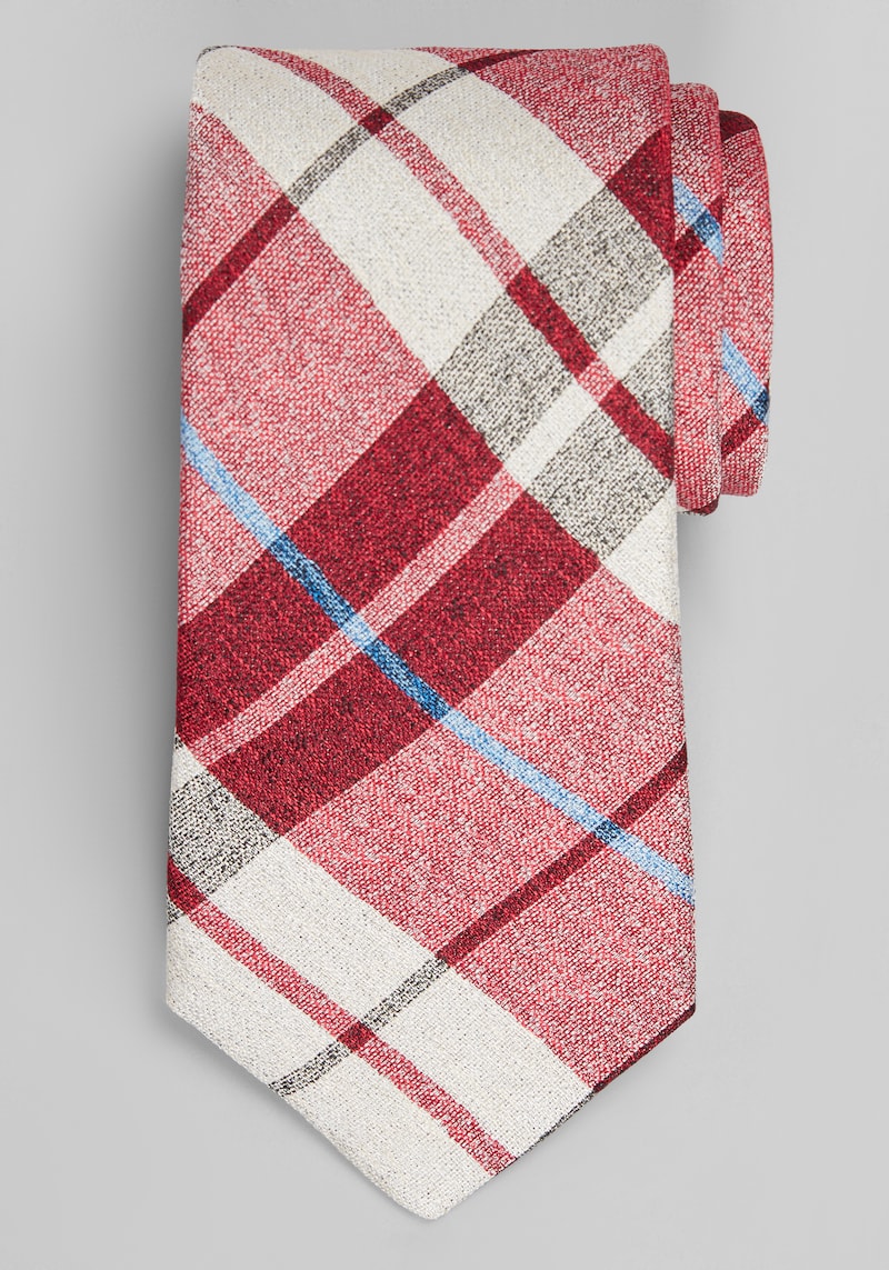 Click here for Mens Reserve Collection Textured Happy Plaid Silk... prices