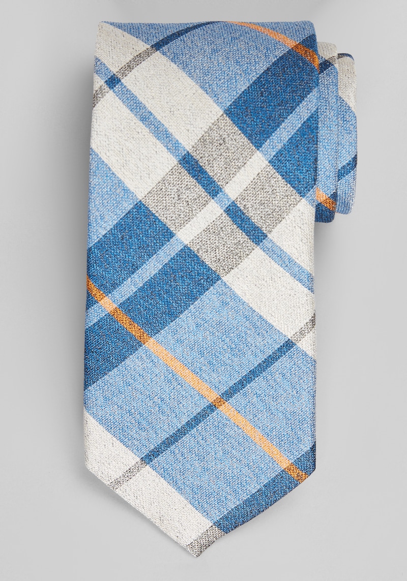 Click here for Mens Reserve Collection Textured Happy Plaid Silk... prices