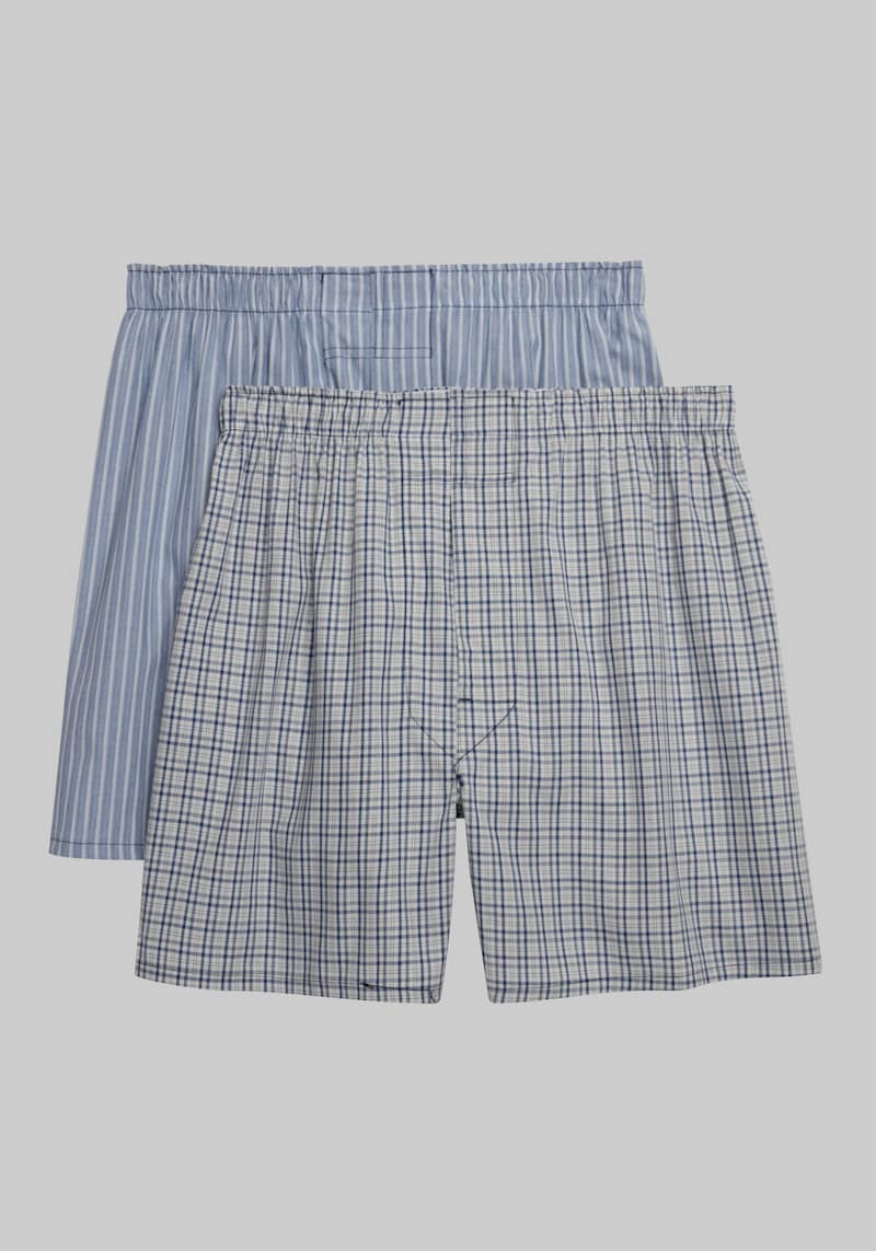 Click here for Mens Jos. A. Bank Plaid & Stripe Woven Boxers  2-P... prices