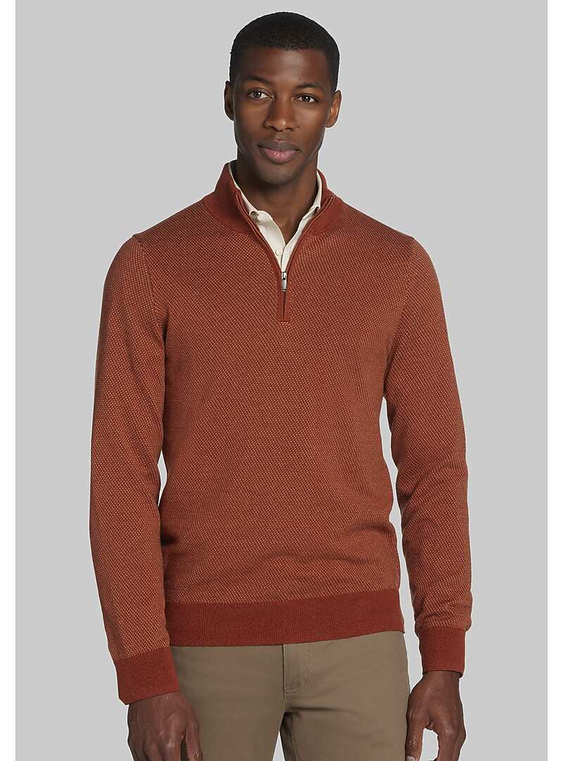 Jos. A. Bank Tailored Fit Twill Jacquard 1/4 Zip Sweater CLEARANCE - Jos. A. Bank Sweaters | Jos ...