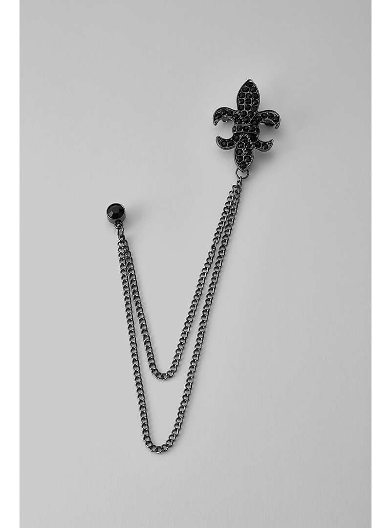 Jos. A. Bank Black Crystals Chain Lapel Pin - All Accessories | Jos A Bank